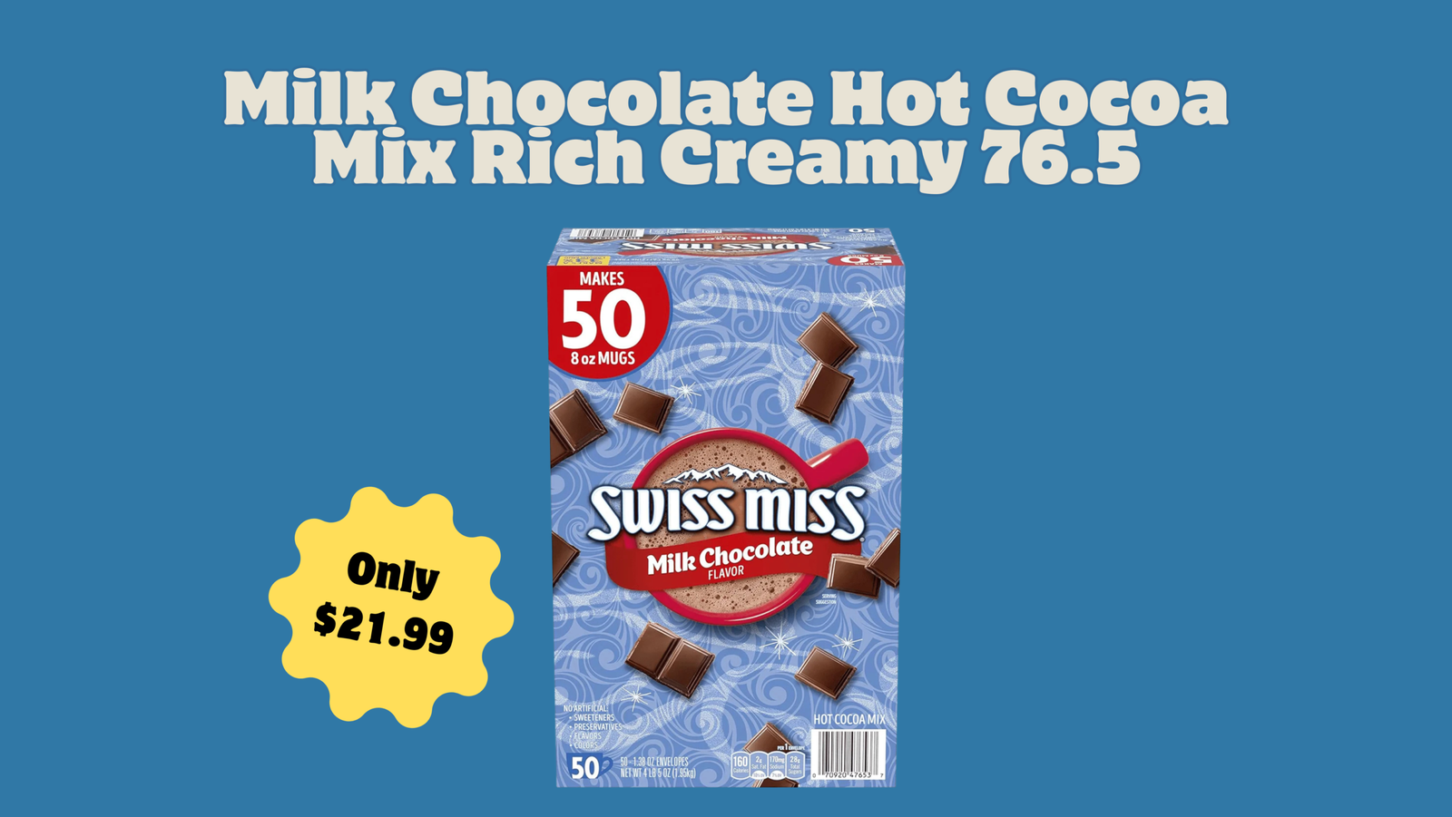 Milk Hot Chocolate Cocoa Mix Packets 50 Count - Duaat53 | Houston USA ...